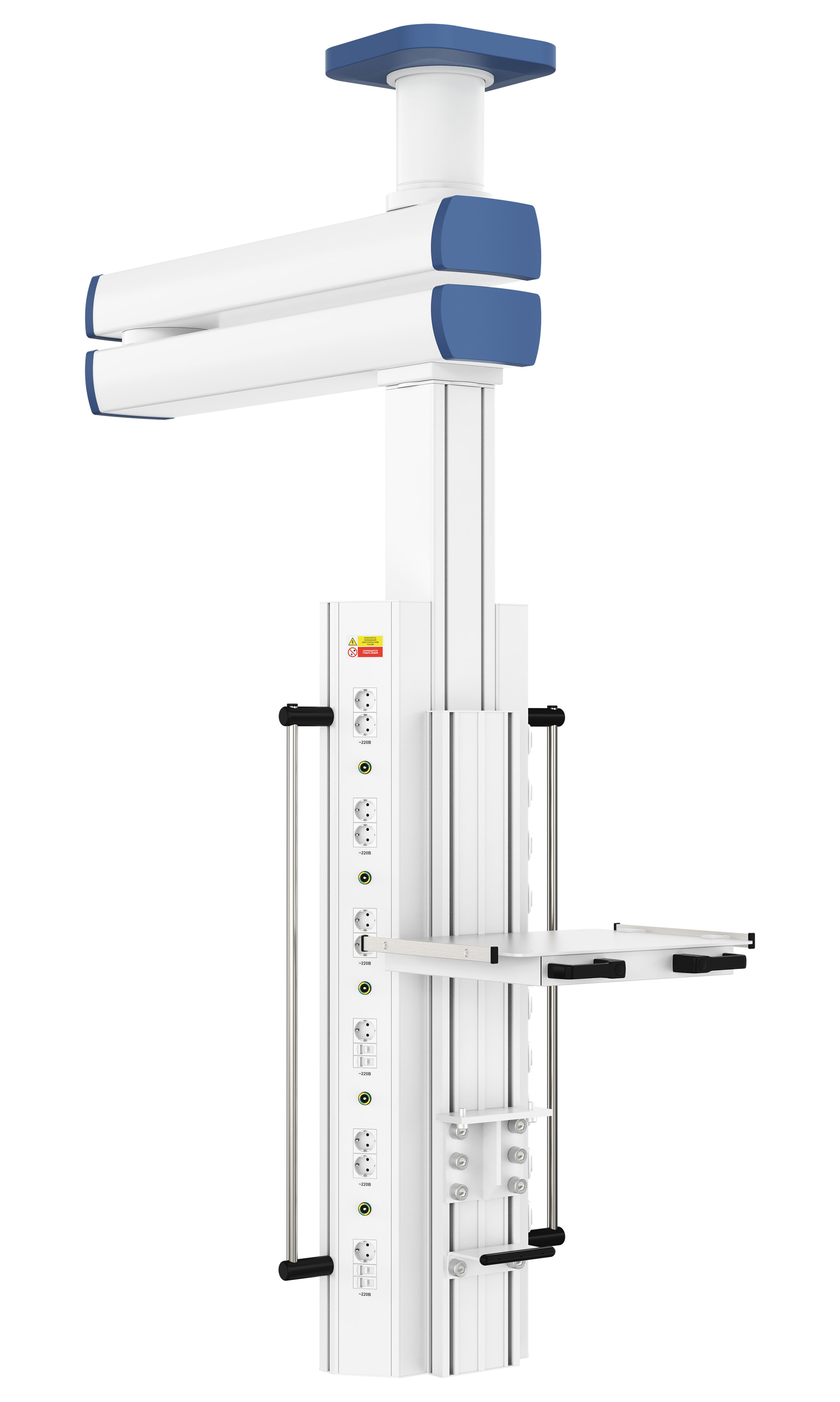 Ceiling double-arm medical console CADUCEUS C2-VE